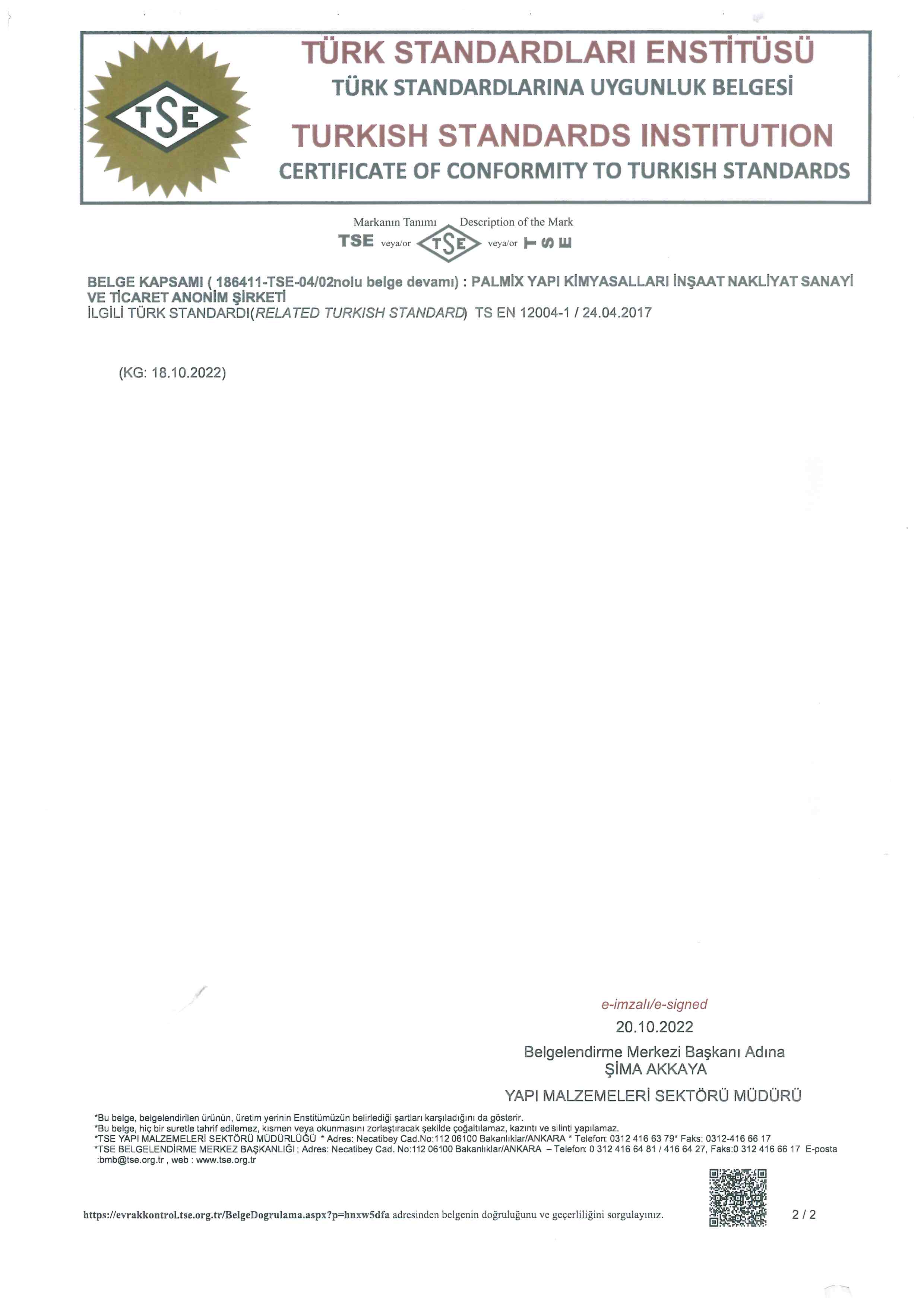 TS EN 12004-1 Palmix Standart Seramik Yapıştırıcı-2 – Palmix Yapı ...